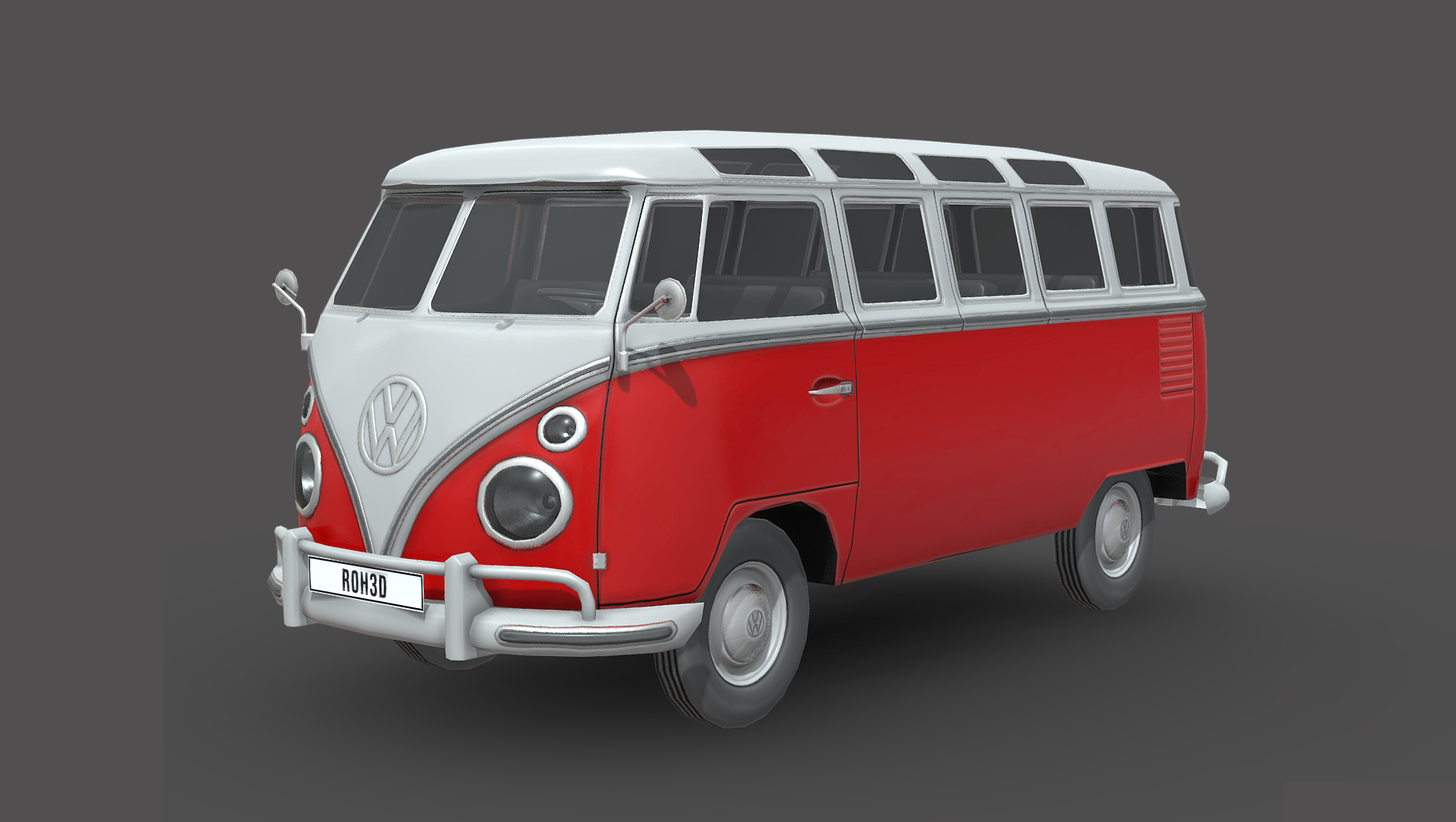 Low Poly Car - Volkswagen Transporter T1 1950 – ROH3D